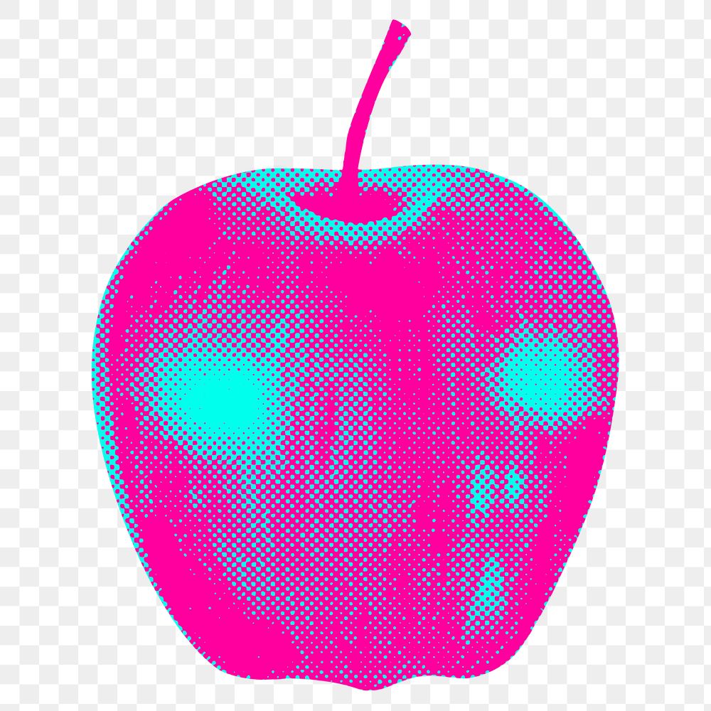 Funky halftone apple design element | Premium PNG Sticker - rawpixel