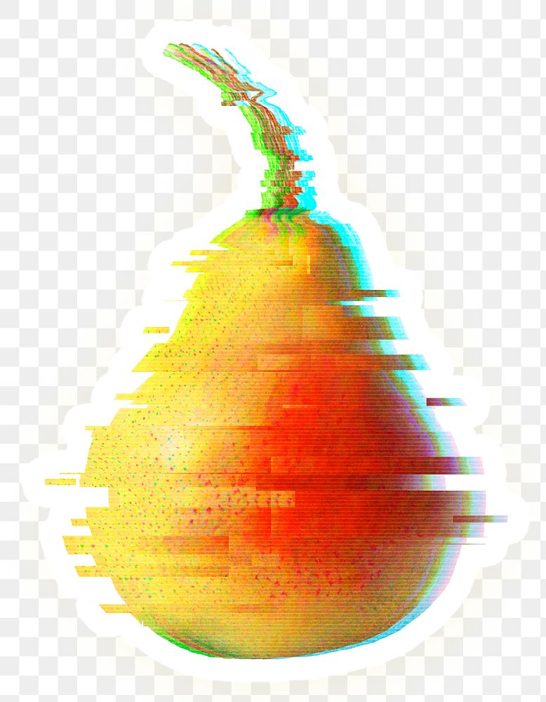 Pear with a glitch effect | Free PNG Sticker - rawpixel