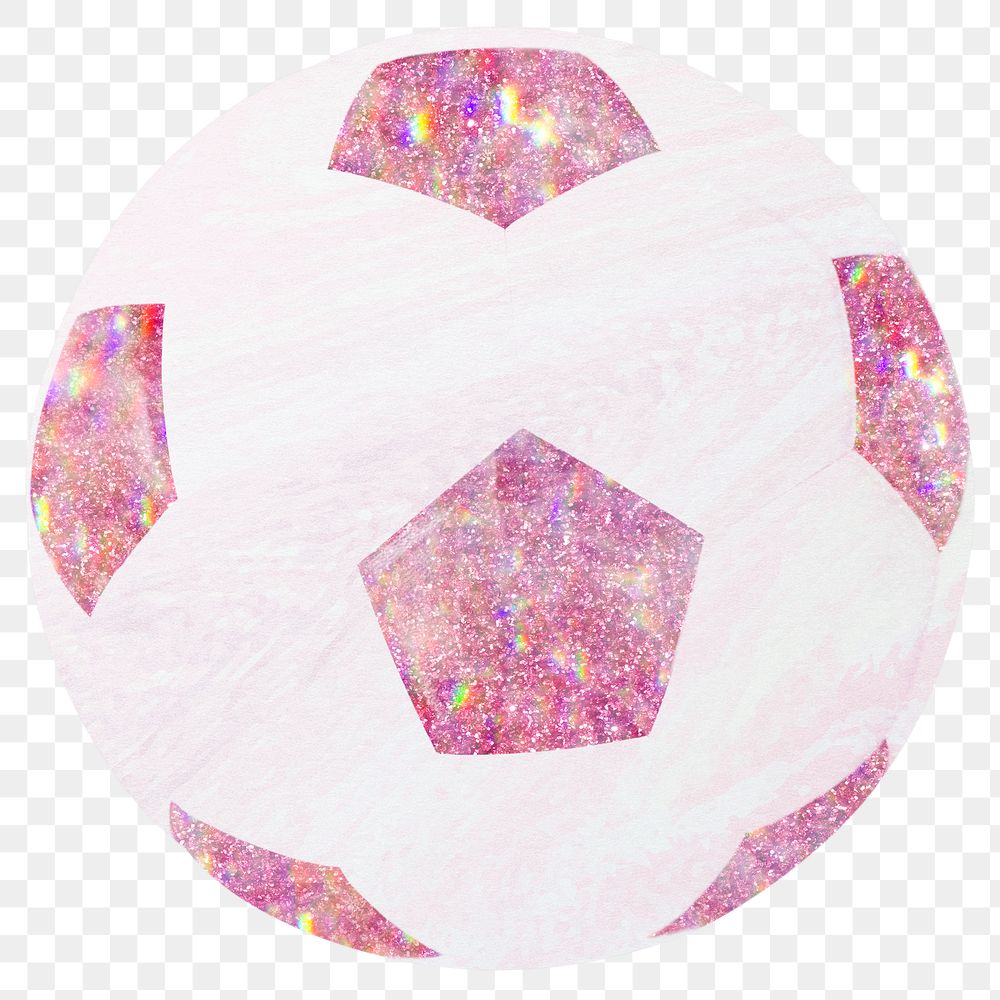 Pink holographic football design element | Free PNG Sticker - rawpixel