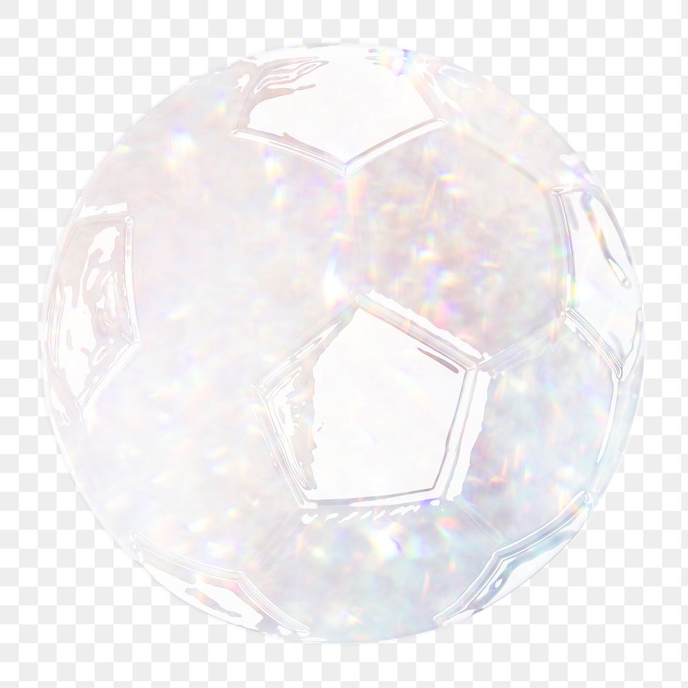 Silvery holographic football design element | Free PNG Sticker - rawpixel