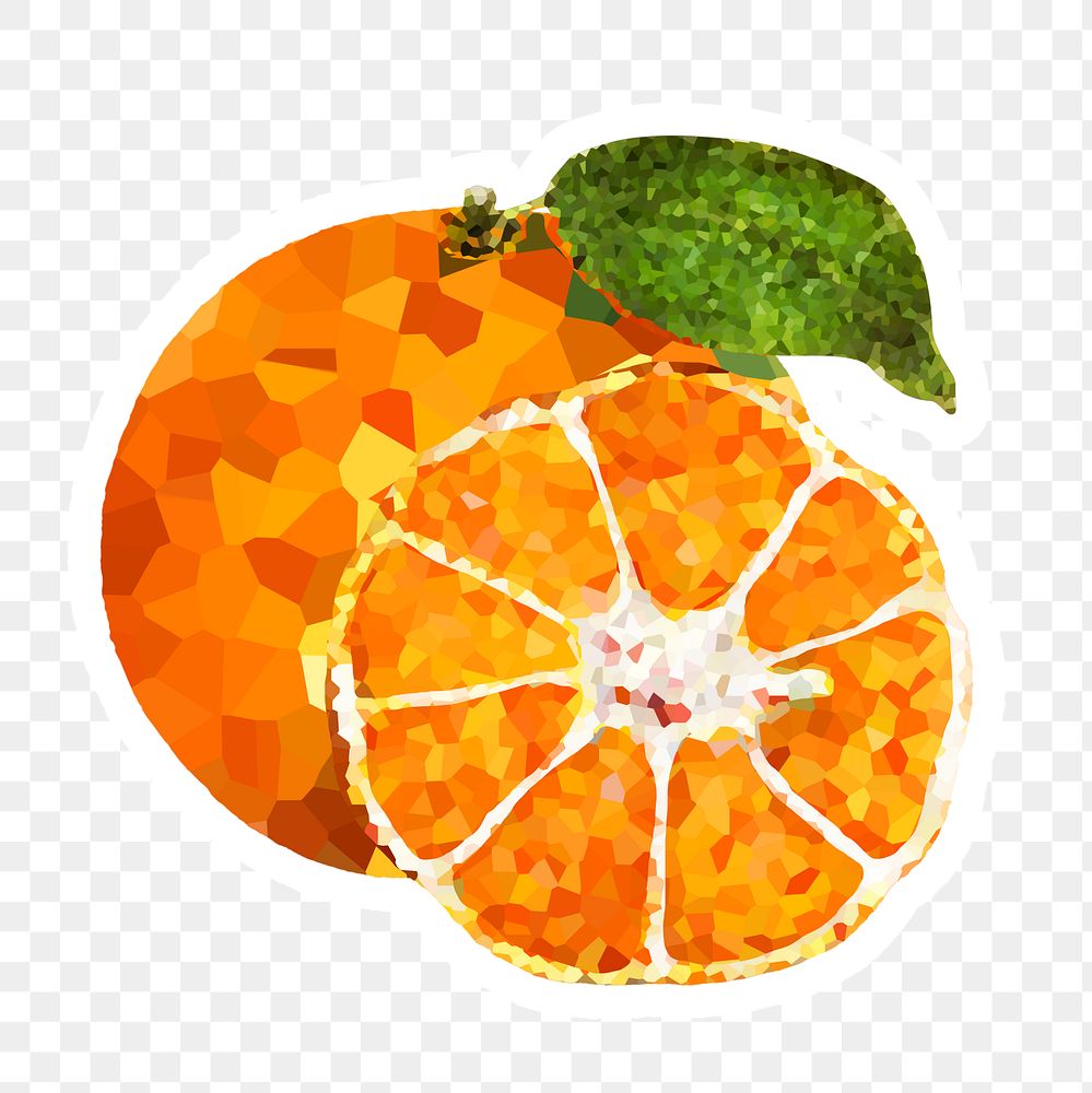Tangerine oranges crystallized style sticker | Free PNG Sticker - rawpixel