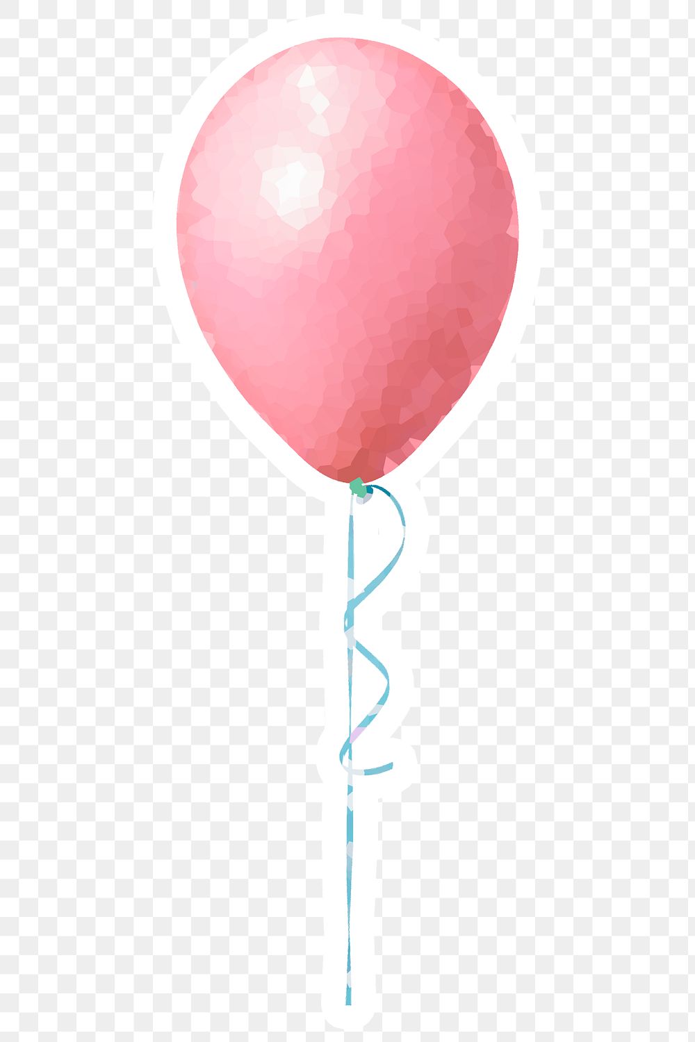 Crystallized pink balloon sticker overlay | Free PNG Sticker - rawpixel