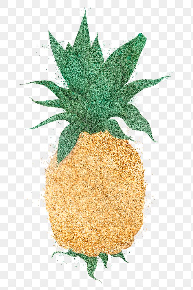 Glittery pineapple sticker design element | Premium PNG Sticker - rawpixel