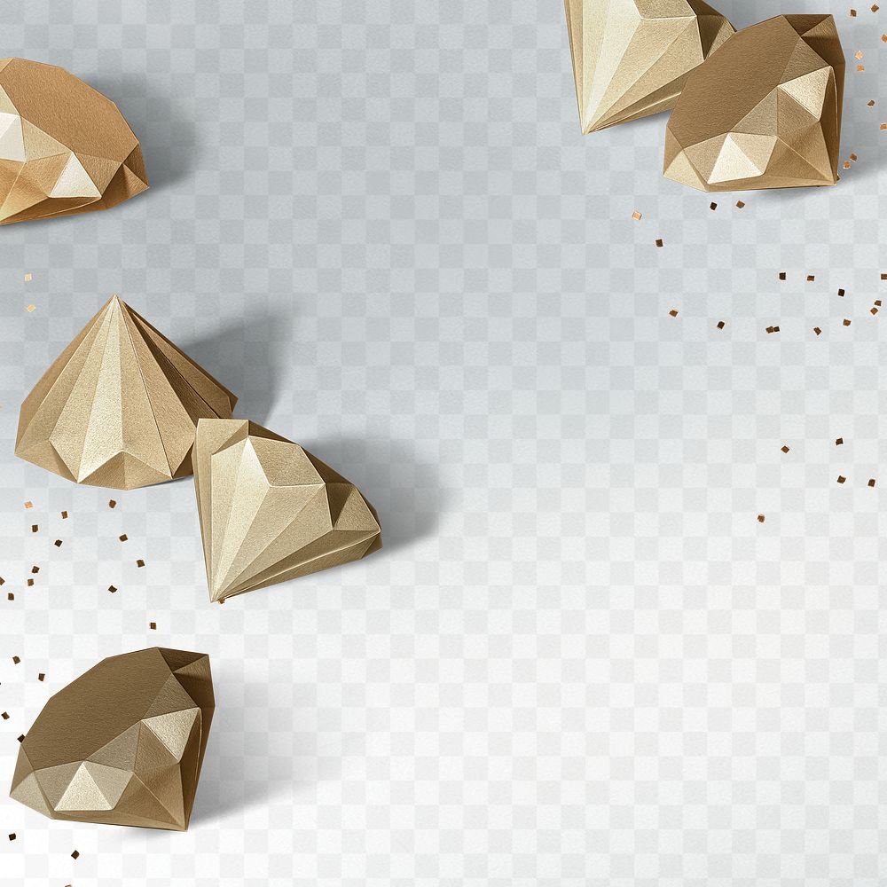 Gold paper craft textured diamond | Free PNG - rawpixel