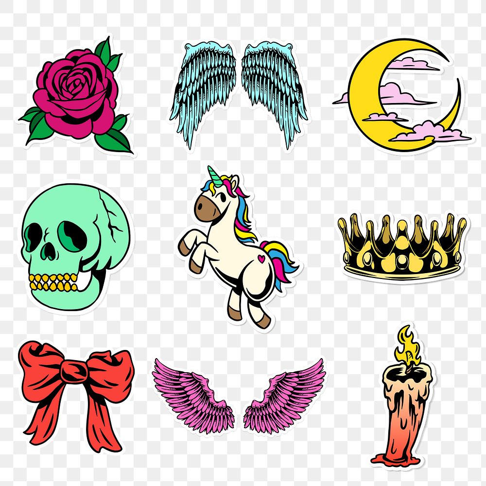 Colorful cool street style sticker | Premium PNG - rawpixel