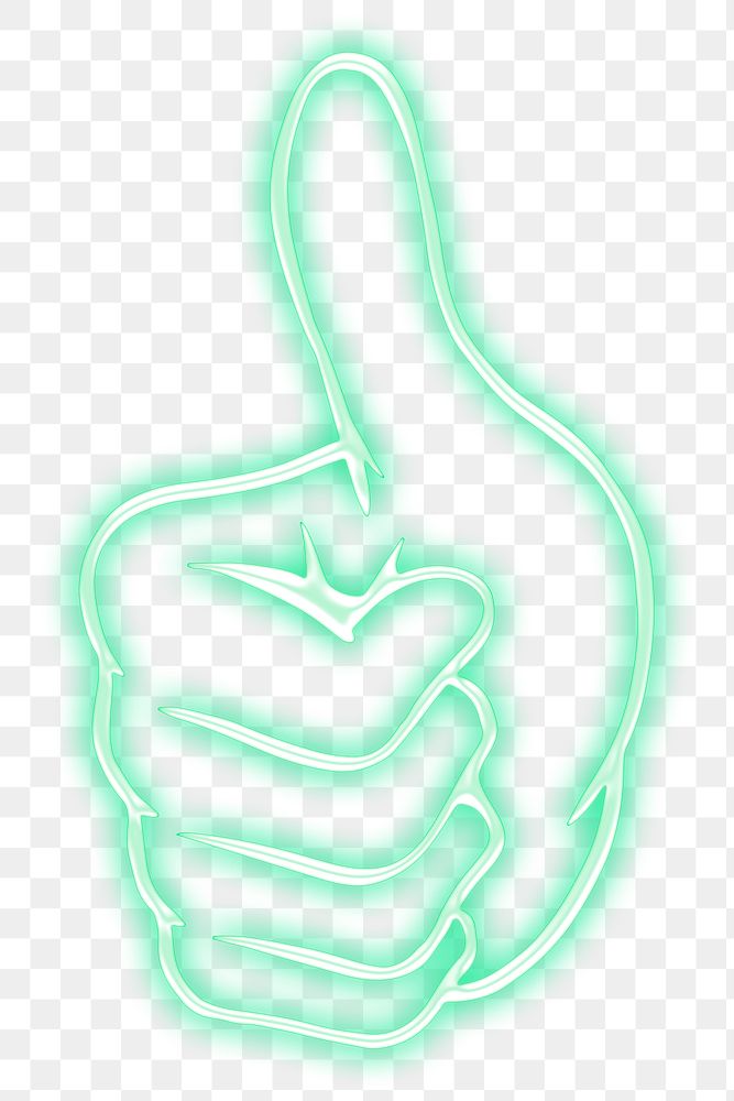 Neon green thumbs up sticker | Premium PNG Sticker - rawpixel