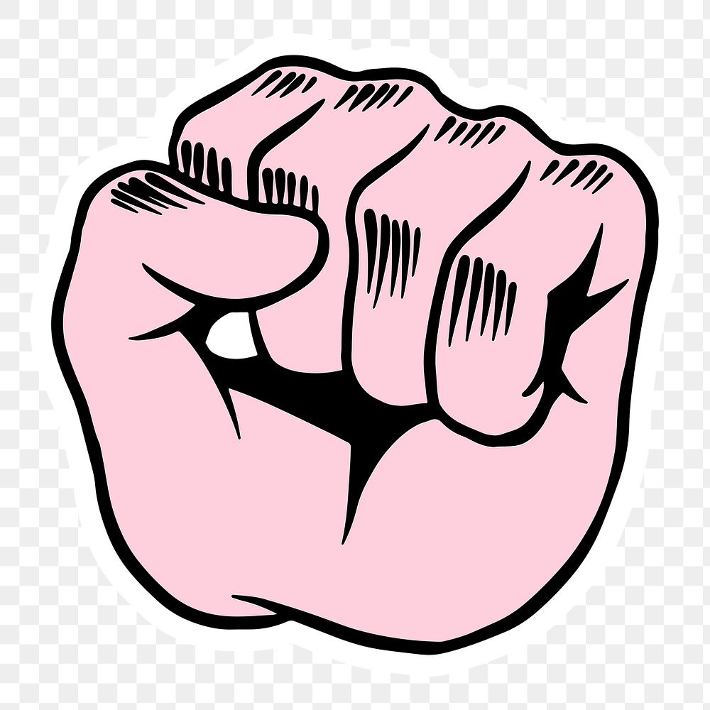 Cool pop art fist sticker | Free PNG Sticker - rawpixel