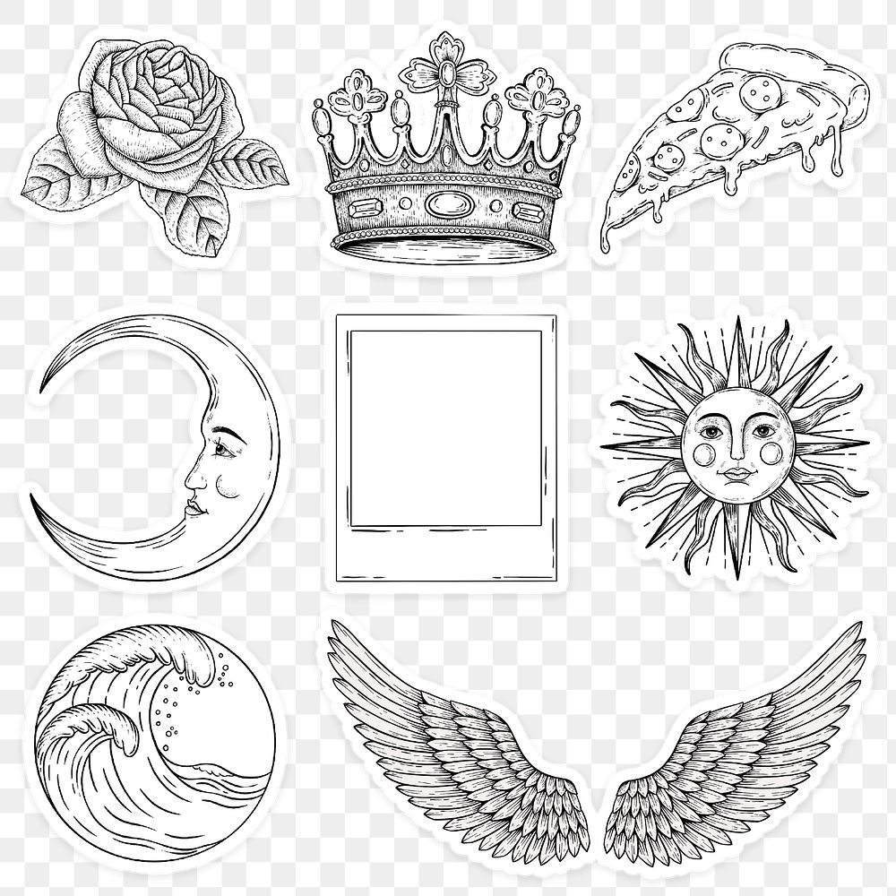 Cute sticker overlay set design | Premium PNG - rawpixel