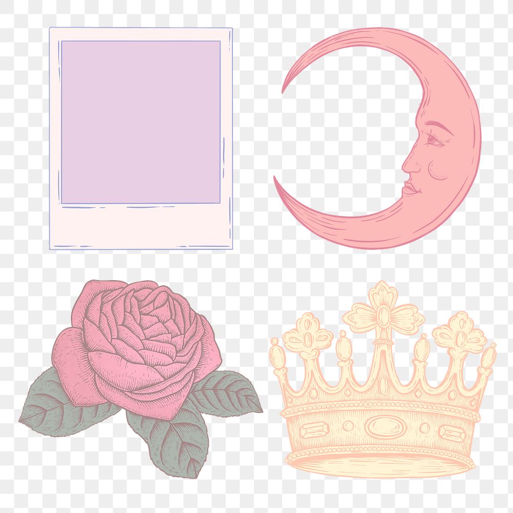 Cute sticker set design elements | Premium PNG - rawpixel