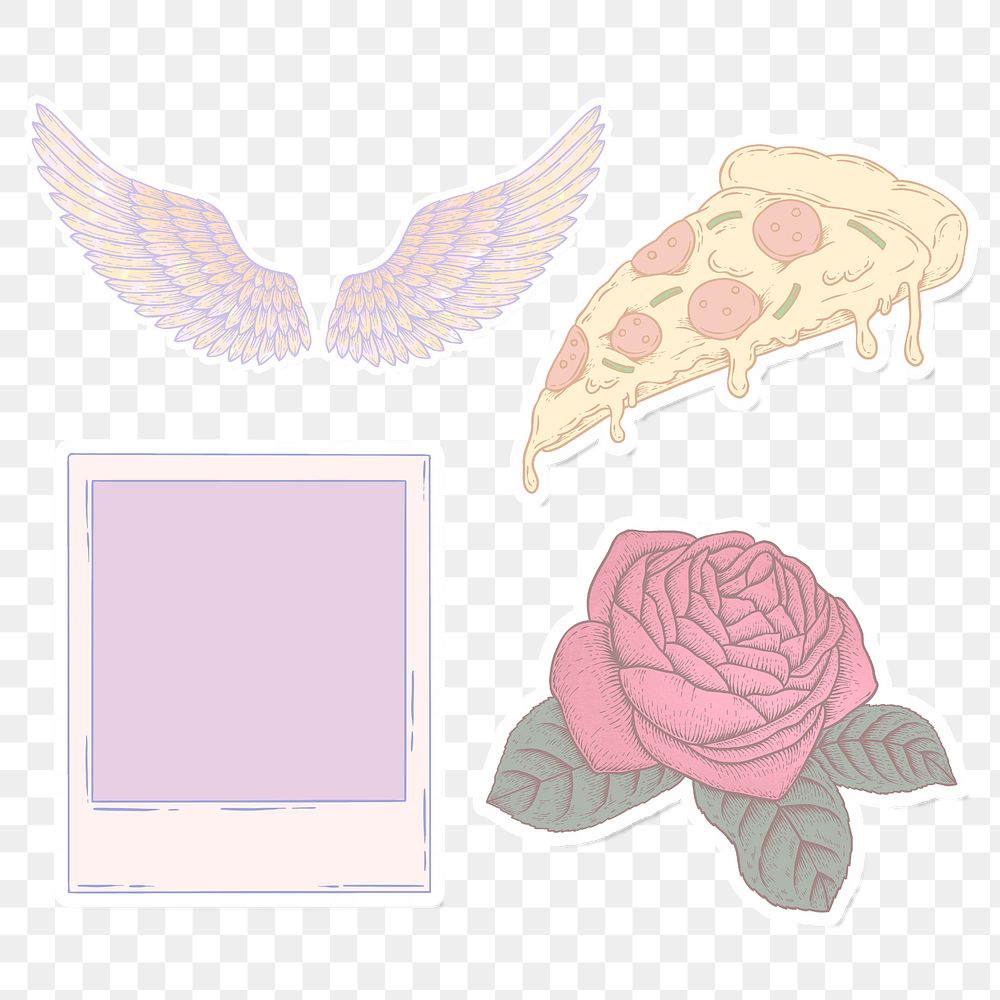 Cute sticker set design elements | Premium PNG - rawpixel