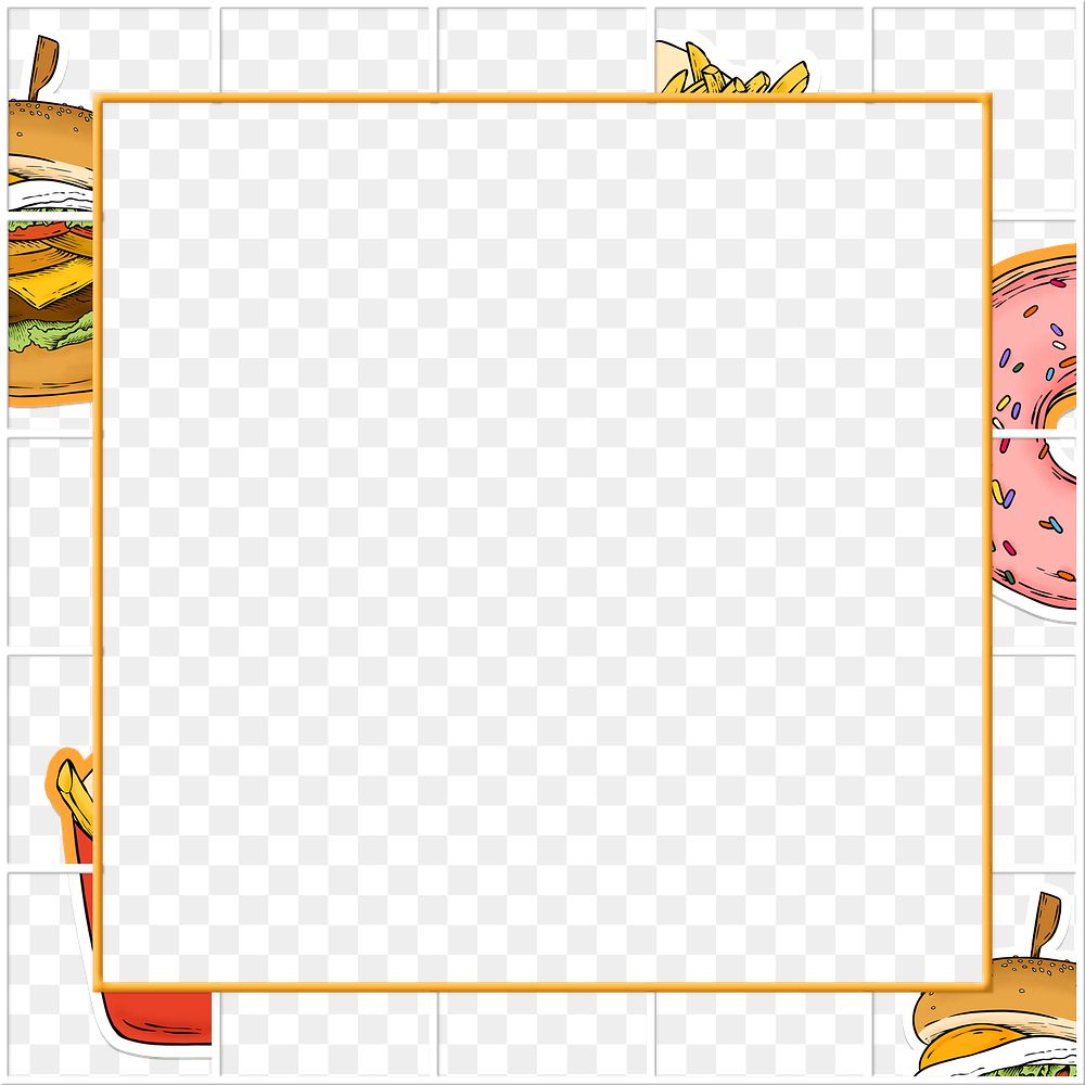 Square fast food frame design | Free PNG - rawpixel