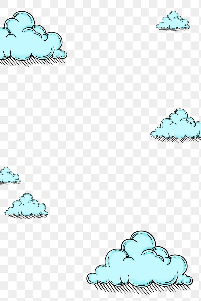 Sky blue cloudy frame design | Premium PNG - rawpixel