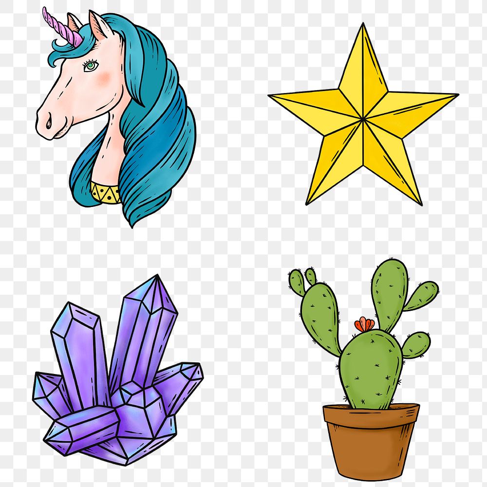 Colorful journal sticker set design | Premium PNG - rawpixel