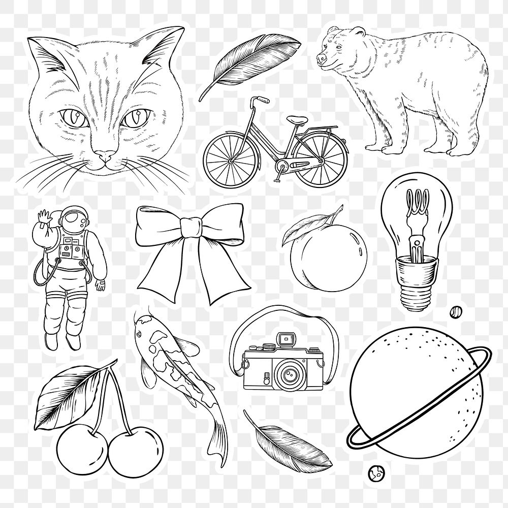 Mix stickers set design element | Premium PNG - rawpixel