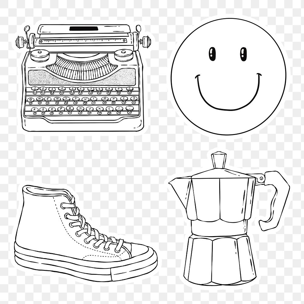 PNG funky object stickers set | Premium PNG - rawpixel