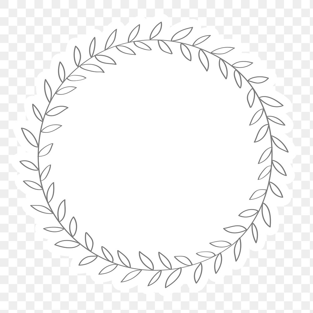 Leafy doodle frame design element | Premium PNG Sticker - rawpixel