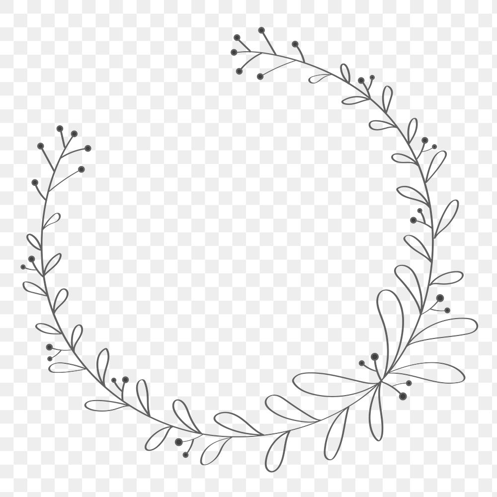 Leafy doodle frame design element | Premium PNG - rawpixel