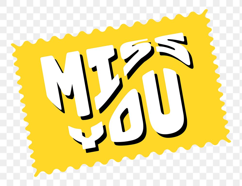 Png miss you text label | Premium PNG Sticker - rawpixel