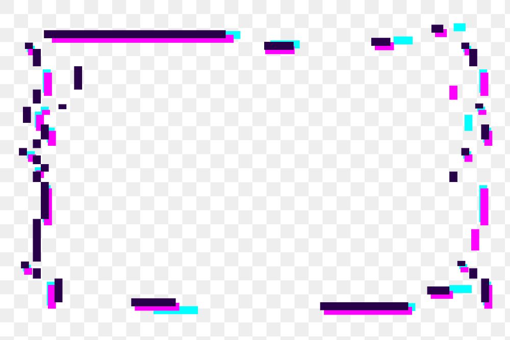 Neon glitched frame design element | Premium PNG - rawpixel