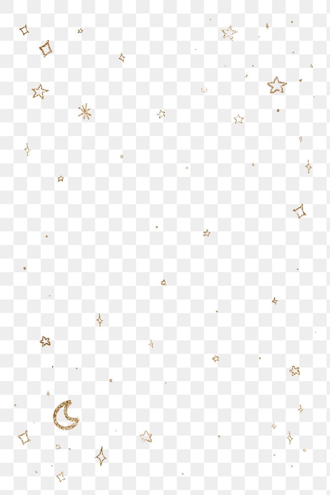Shimmering gold stars and moon | Free PNG - rawpixel