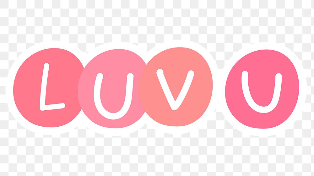 Pink luv u word sticker | Free PNG Sticker - rawpixel