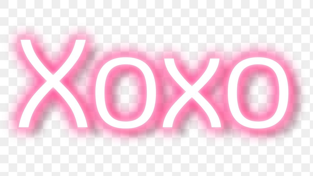Pink xoxo neon word design | Premium PNG Sticker - rawpixel