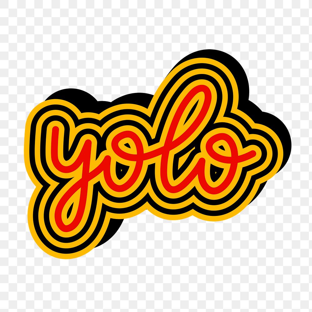 Cool YOLO word design element | Free PNG Sticker - rawpixel