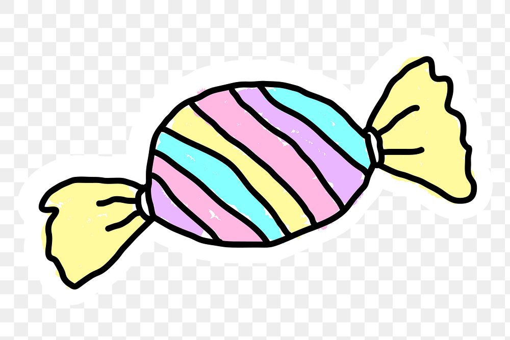 Candy doodle sticker with a white | Premium PNG Sticker - rawpixel