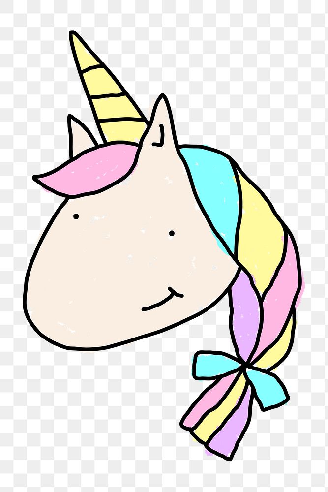 Hand drawn cute unicorn doodle | Free PNG Sticker - rawpixel