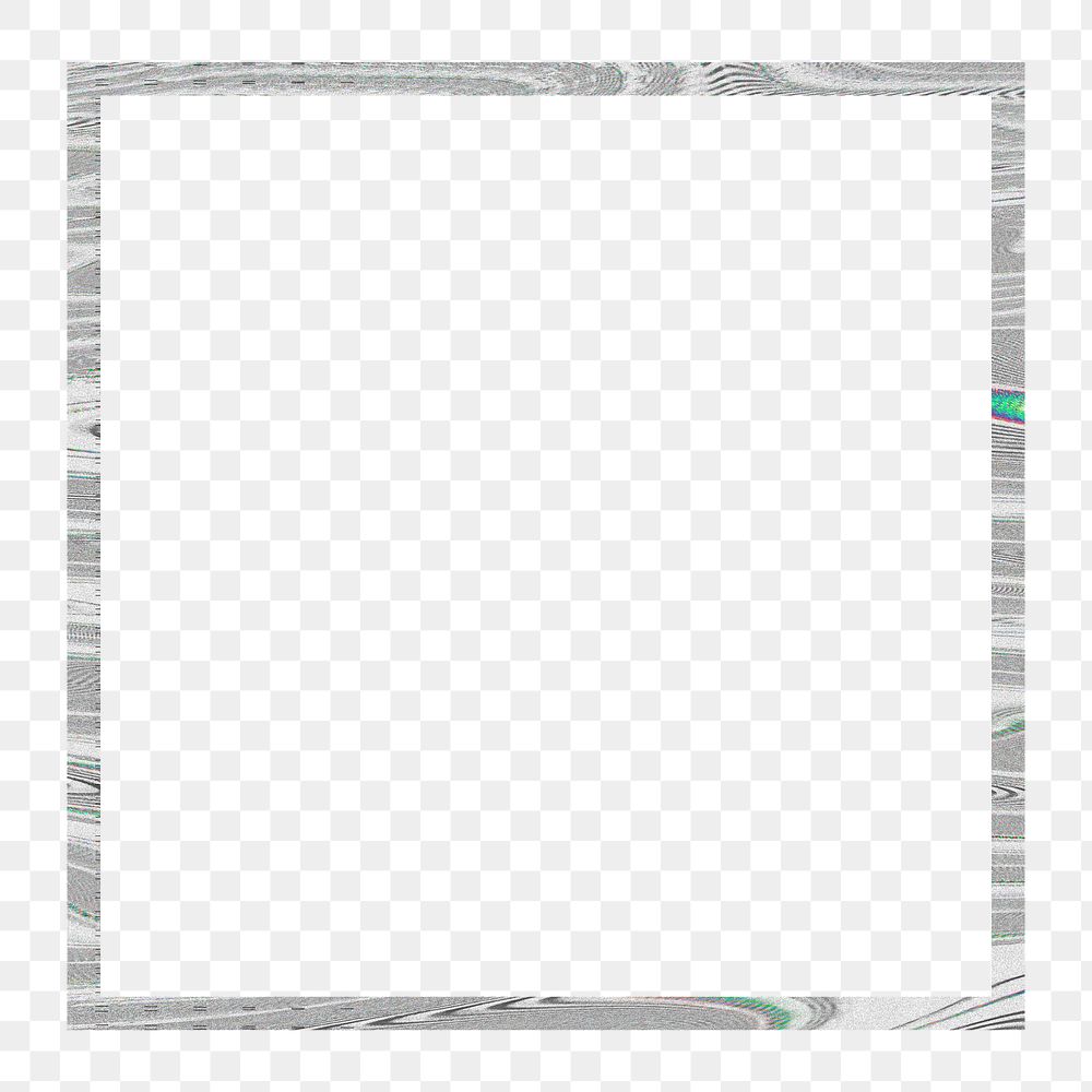 Gray square frame png glitch | Free PNG - rawpixel
