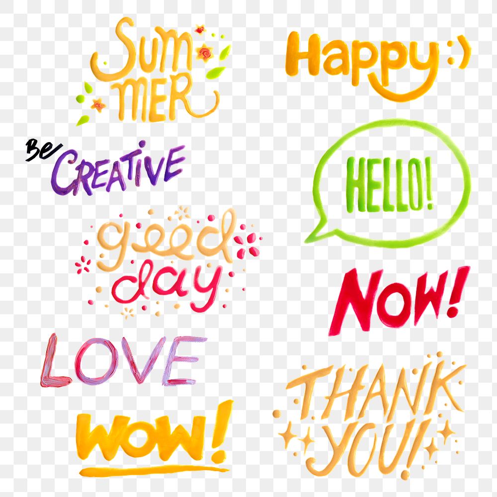 Colorful oil paint typography design | Premium PNG - rawpixel