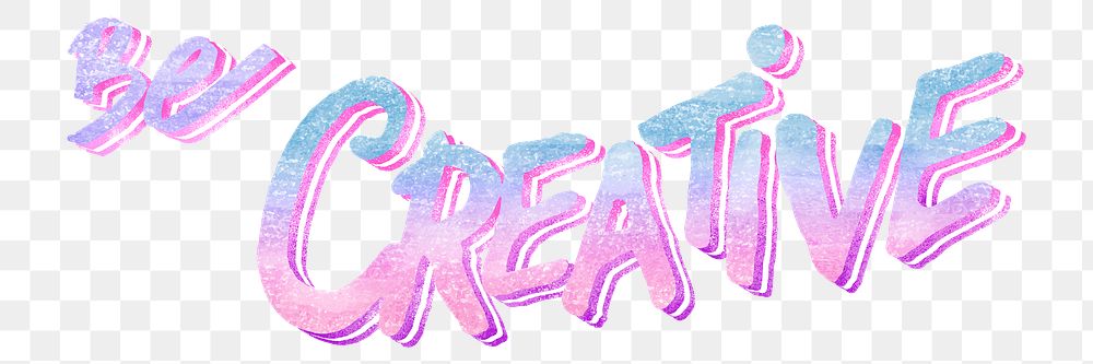 Png Be Creative word pastel | Free PNG Sticker - rawpixel