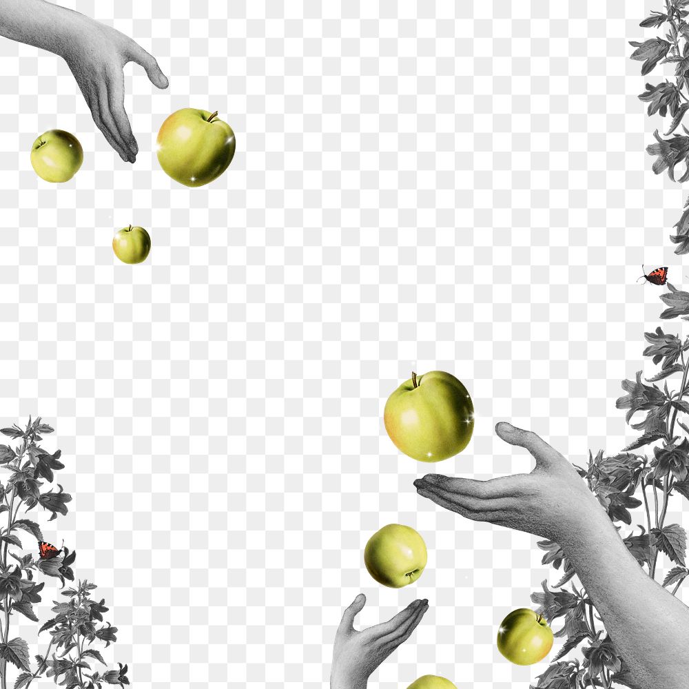 Apples frame png vintage mixed | Free PNG - rawpixel