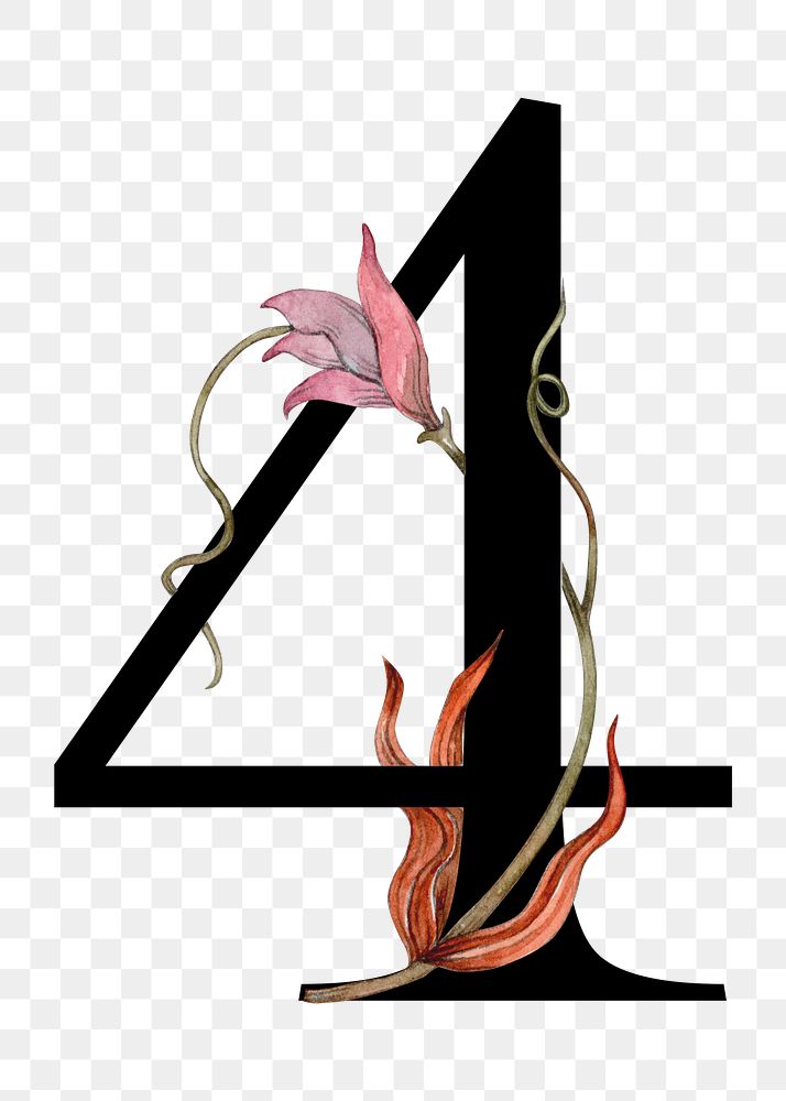 Png number four font vintage | Free PNG Sticker - rawpixel