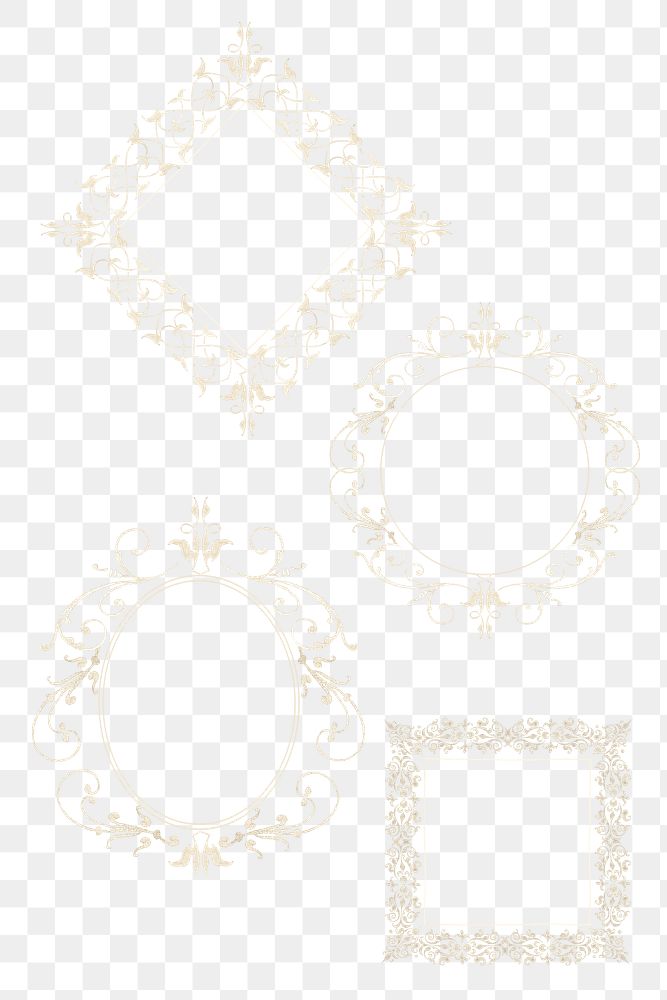 Gold filigree frame png set, | Free PNG - rawpixel