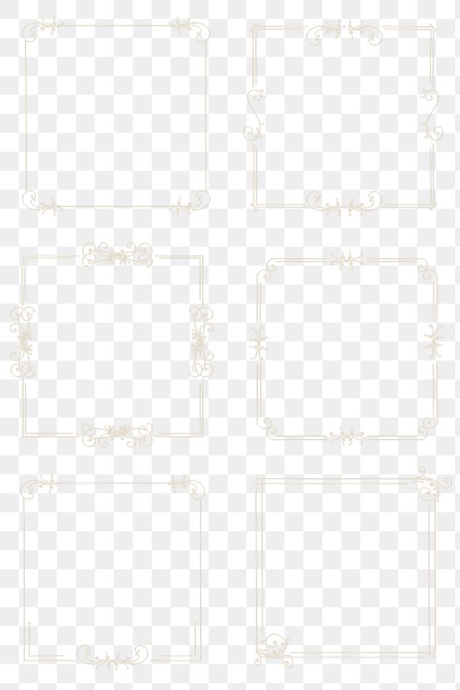 Gold filigree frame set png, | Free PNG - rawpixel