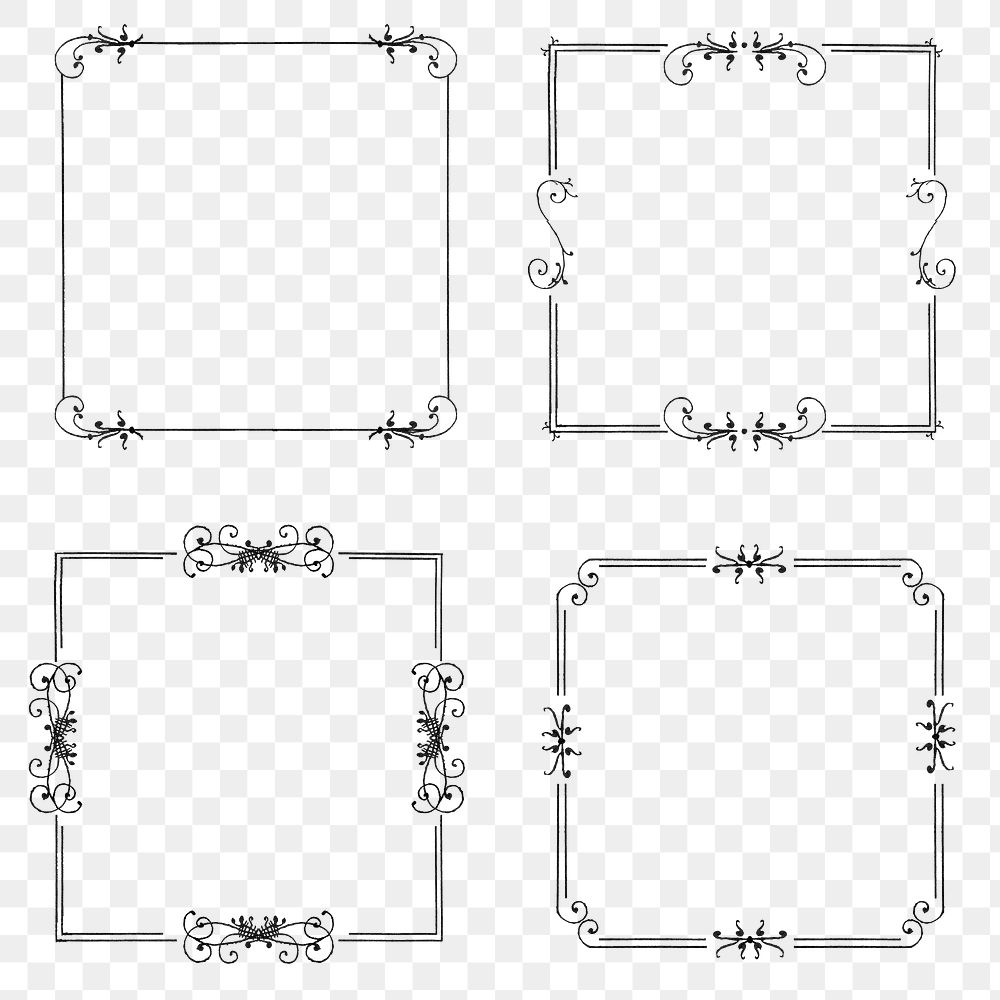 Black filigree frame border png, | Premium PNG - rawpixel