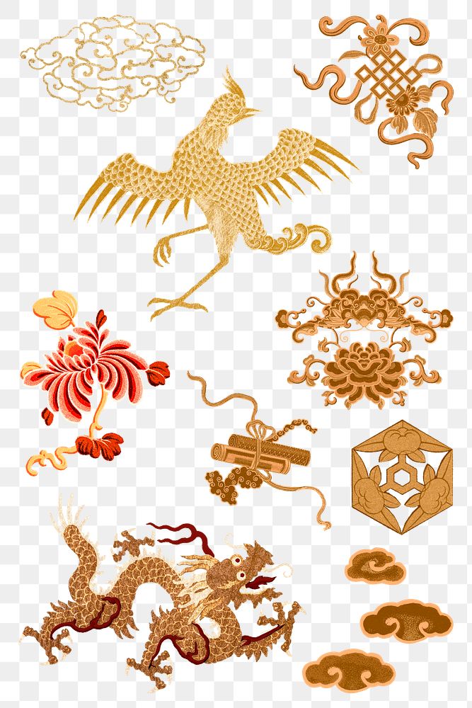 Chinese art gold png symbol | Free PNG - rawpixel