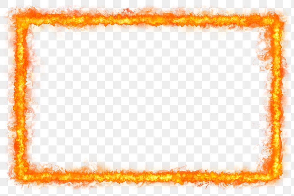 Orange png rectangle fire frame | Premium PNG - rawpixel