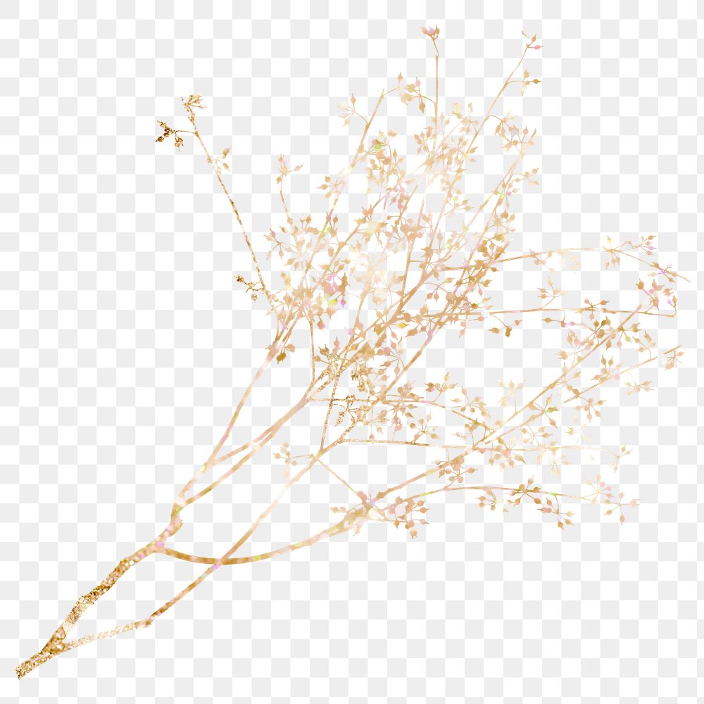 Luxury glittery botanical sticker png | Premium PNG Sticker - rawpixel