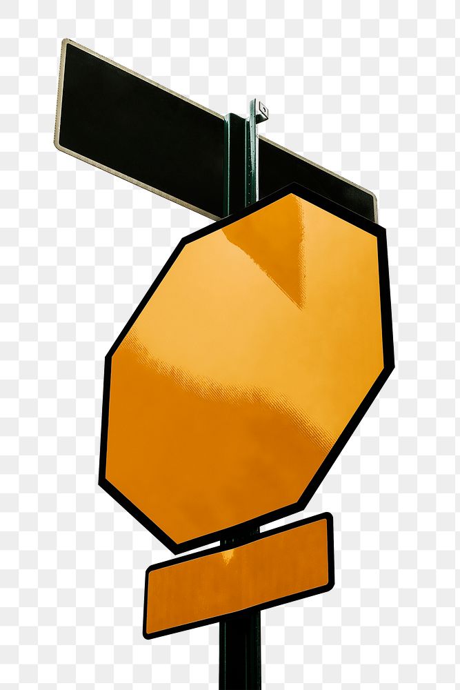Street signs png mockup in yellow | Free PNG Sticker - rawpixel