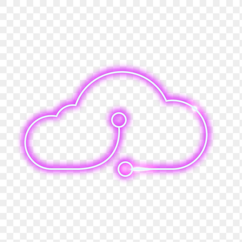 Pink neon cloud icon png | Free PNG Sticker - rawpixel