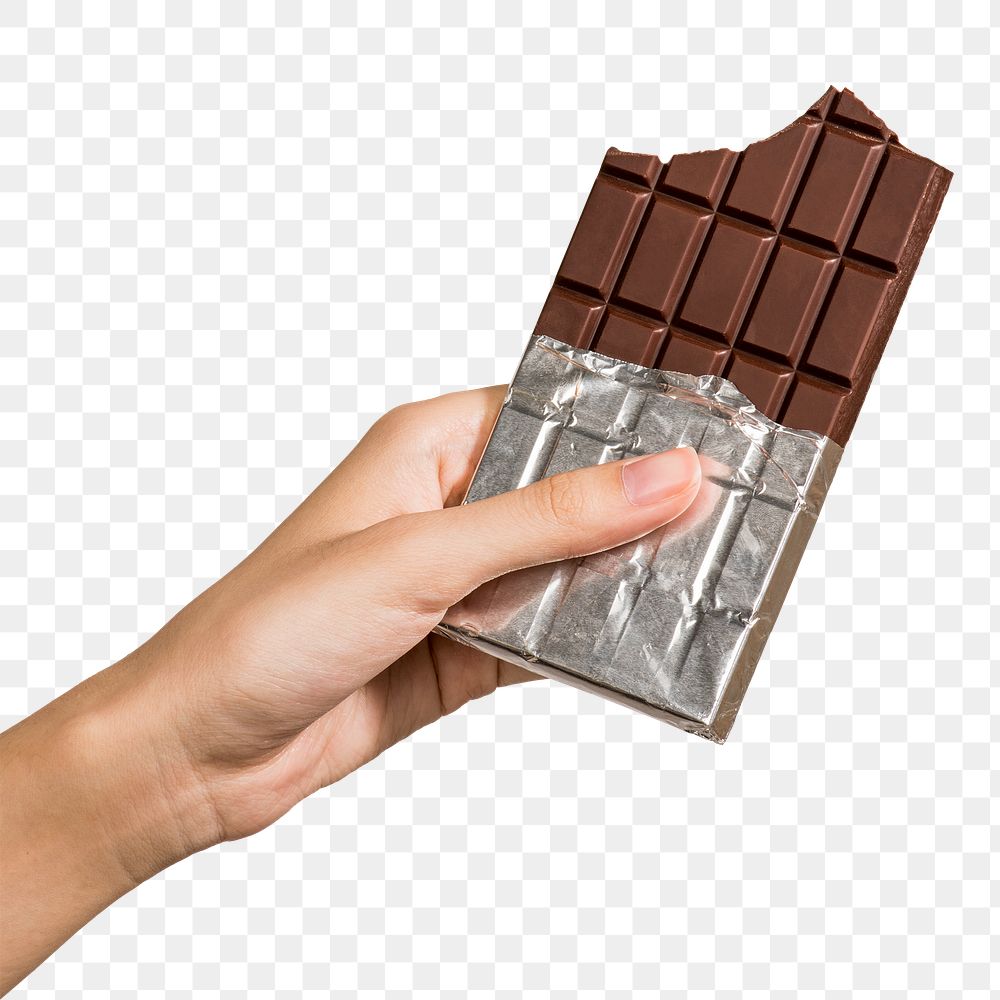 Hand holding a chocolate bar | Free PNG Sticker - rawpixel