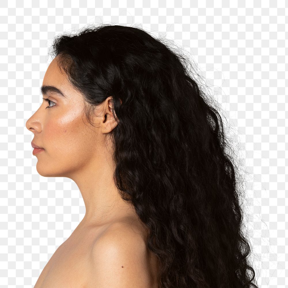Woman side portrait shoot in a studio | Premium PNG Sticker - rawpixel