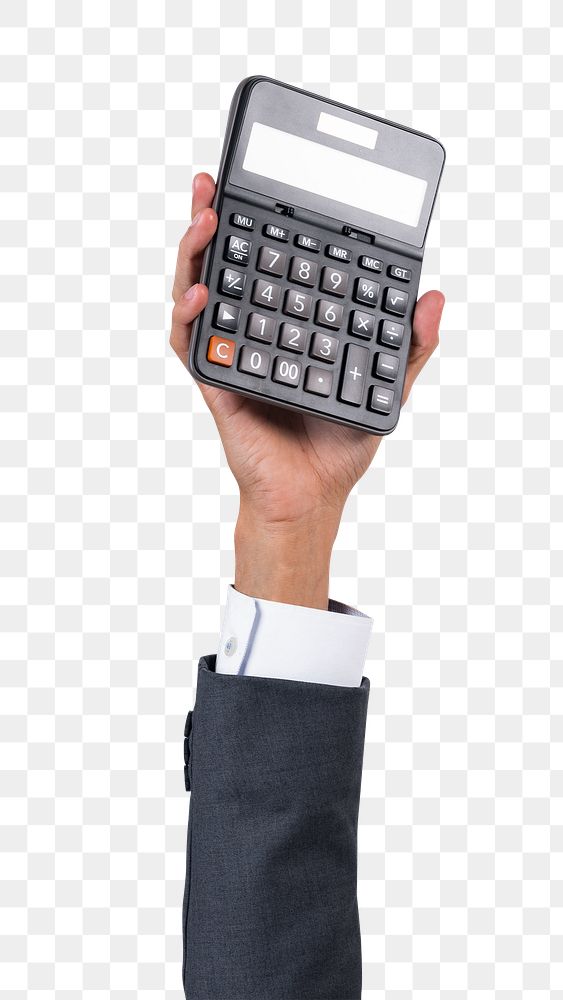 Png Hand holding calculator mockup | Free PNG Sticker - rawpixel