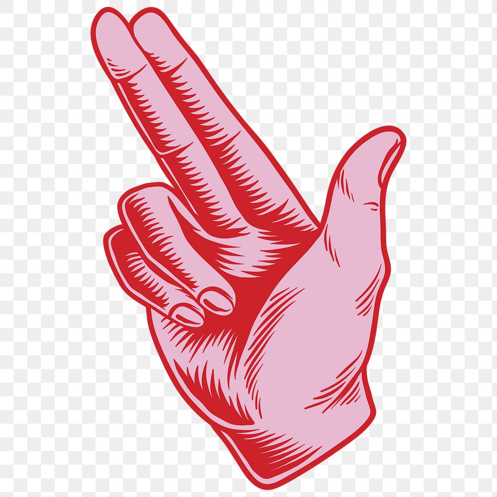 Hand drawn pink finger gun | Free PNG Sticker - rawpixel