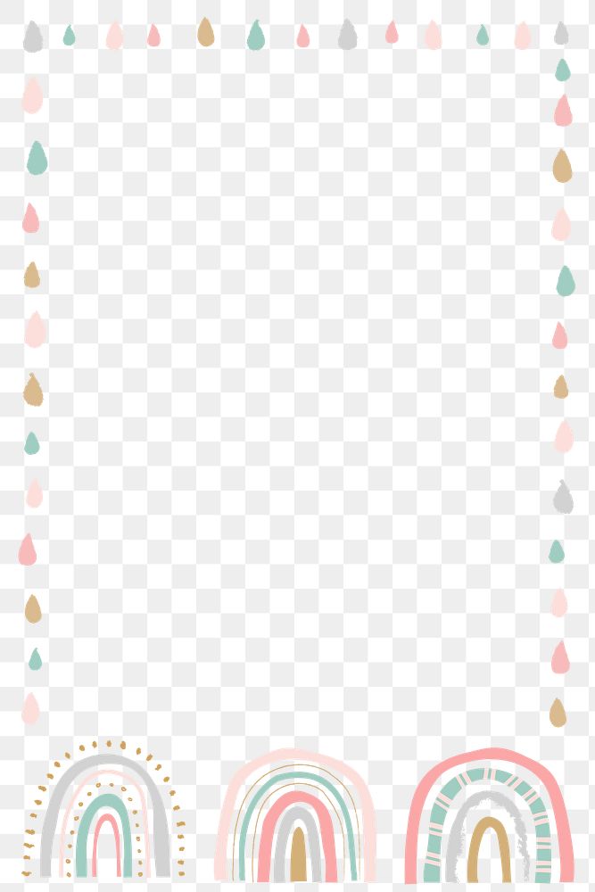 Rainbow frame PNG clipart, doodle | Free PNG - rawpixel