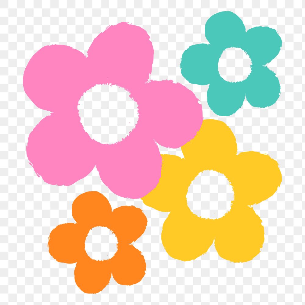 Flower PNG sticker in funky | Premium PNG Sticker - rawpixel