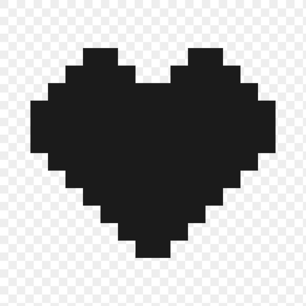 Pixelated heart PNG sticker, black | Premium Icons Sticker - rawpixel