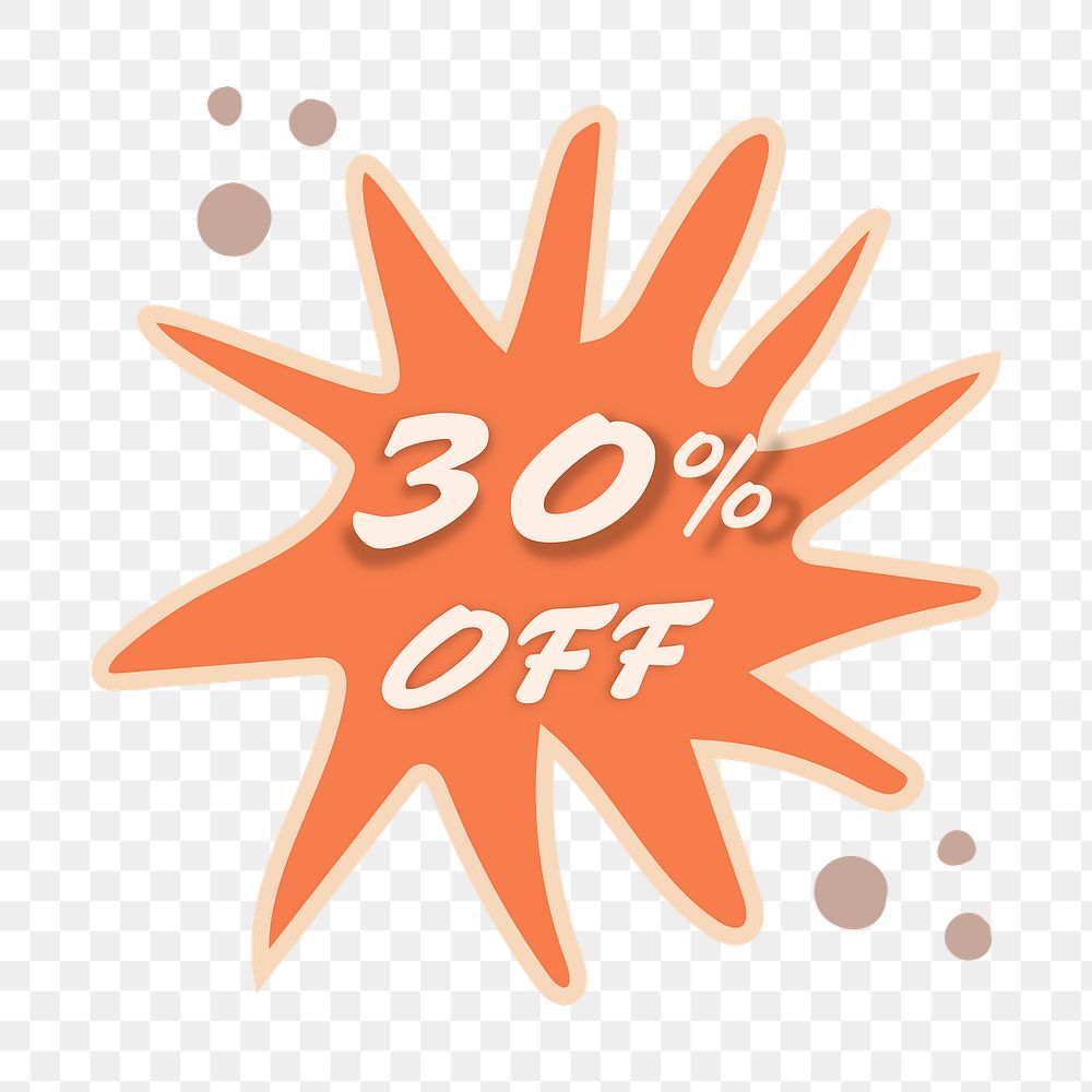 30% off fpng badge sticker, | Free PNG Sticker - rawpixel